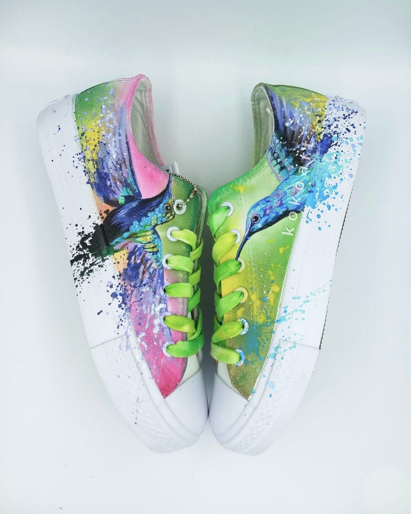 Exotic Birds Hand Painted Shoes - KOKO ART