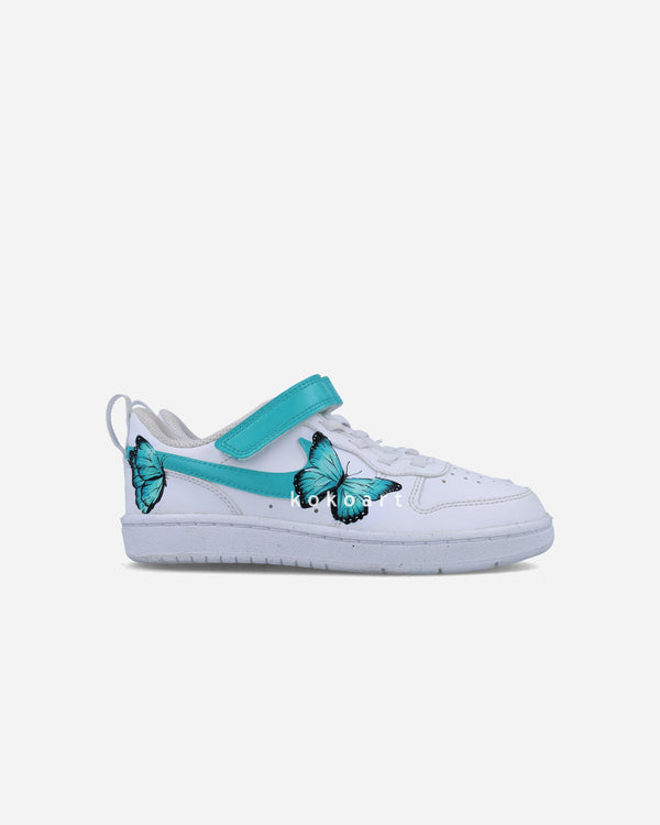 Kids AF1 Easy on Turquoise Butterflies - KOKO ART