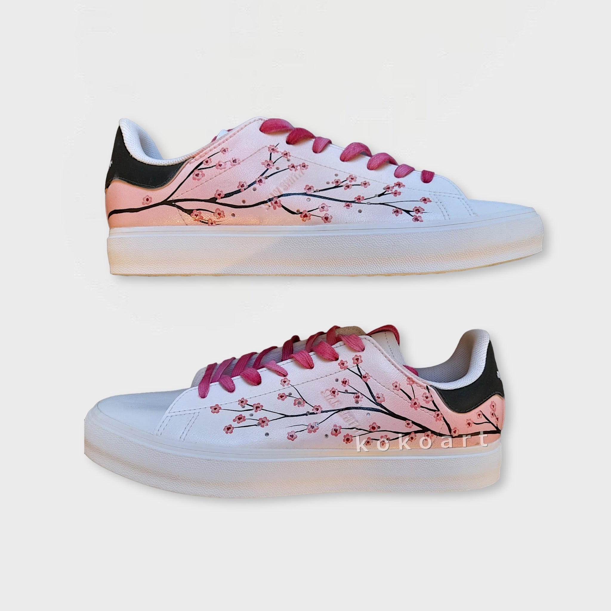 Adidas Hand Painted Cherry Blossom - KOKO ART