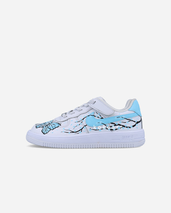 Kids AF1 Easy on Light Blue Cherry Blossom and Butterflies - KOKO ART