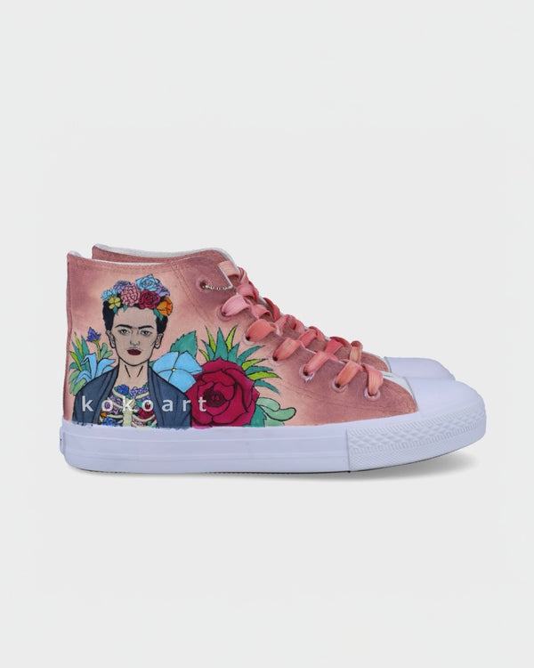 Frida Kahlo "Te Amo Mexico" Hand Painted Shoes - KOKO ART