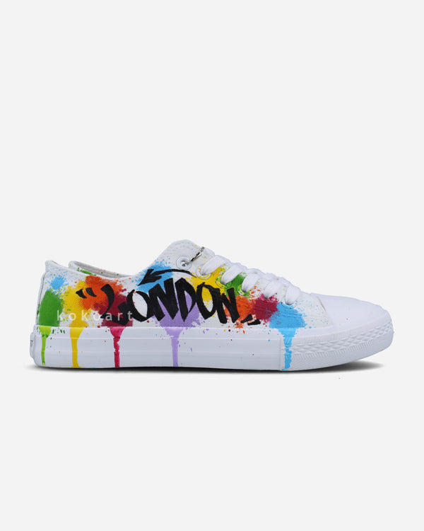 London Skyline Graffiti Hand Painted Shoes - KOKO ART
