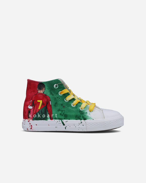 Football Player Hand Painted Shoes - KOKO ART