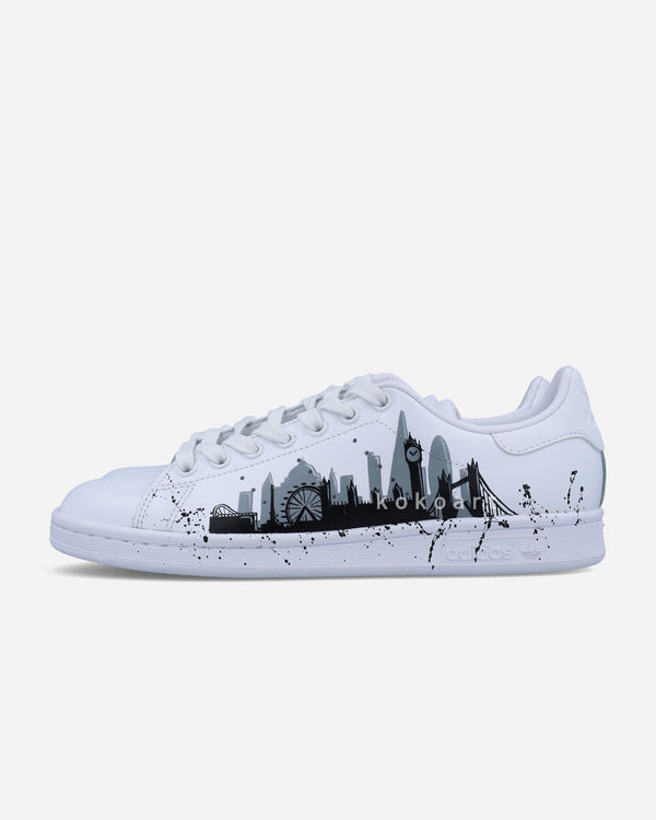 Stan Smith Hand Painted Grey London Skyline Silhouette - KOKO ART