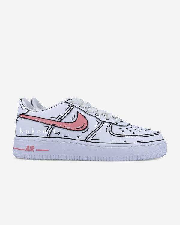 AF1 Pink Tick Cartoon Outline - KOKO ART