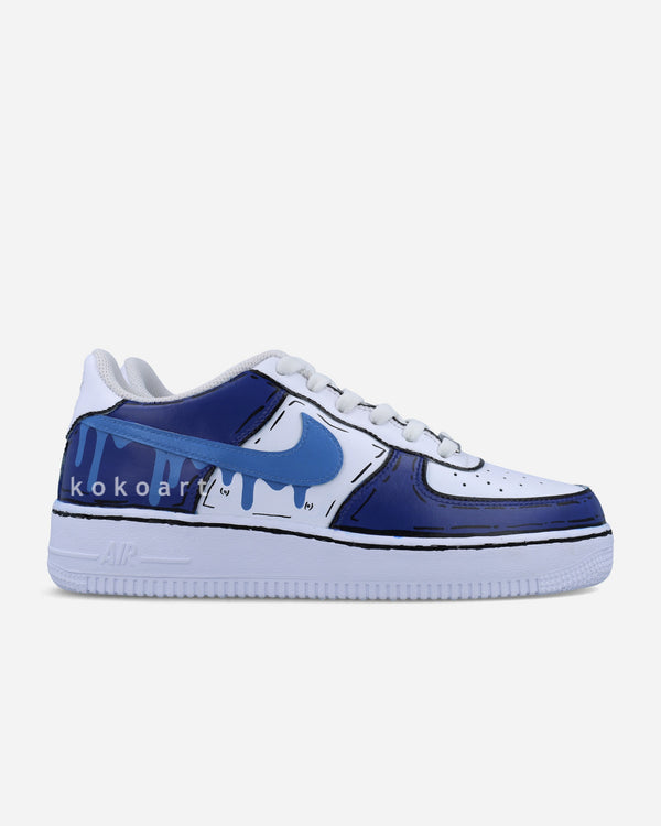 AF1 Dark Blue Cartoon Drip - KOKO ART