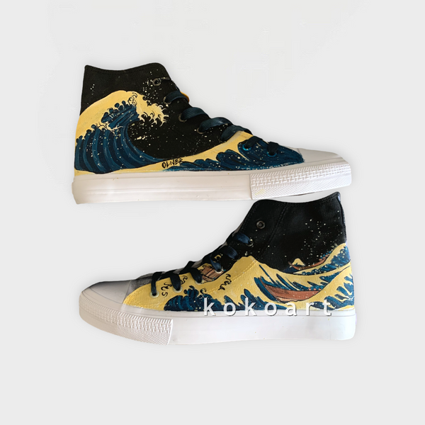 Wave Hand Painted Shoes - KOKO ART
